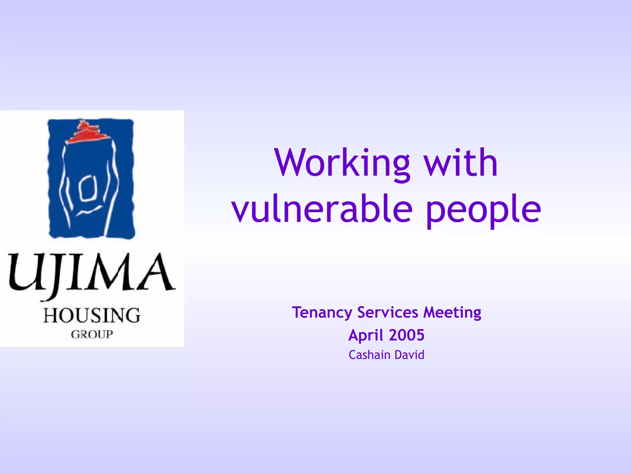 Working with vulnerable people | PPT