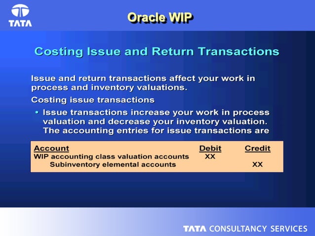 Oracle 11i Work In Process Training Presentation.ppt | Business ...