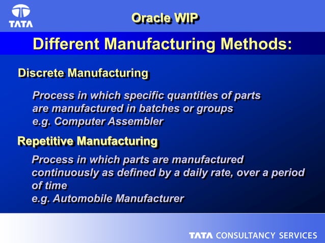 Oracle 11i Work In Process Training Presentation.ppt | Business ...