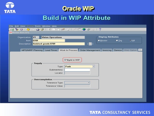 Oracle 11i Work In Process Training Presentation.ppt | Business ...