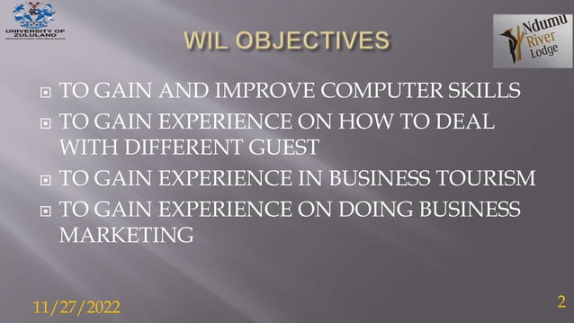 WORK INTEGRATED LEARNING EXPERIENCE UNDERTAKEN AT.pptx