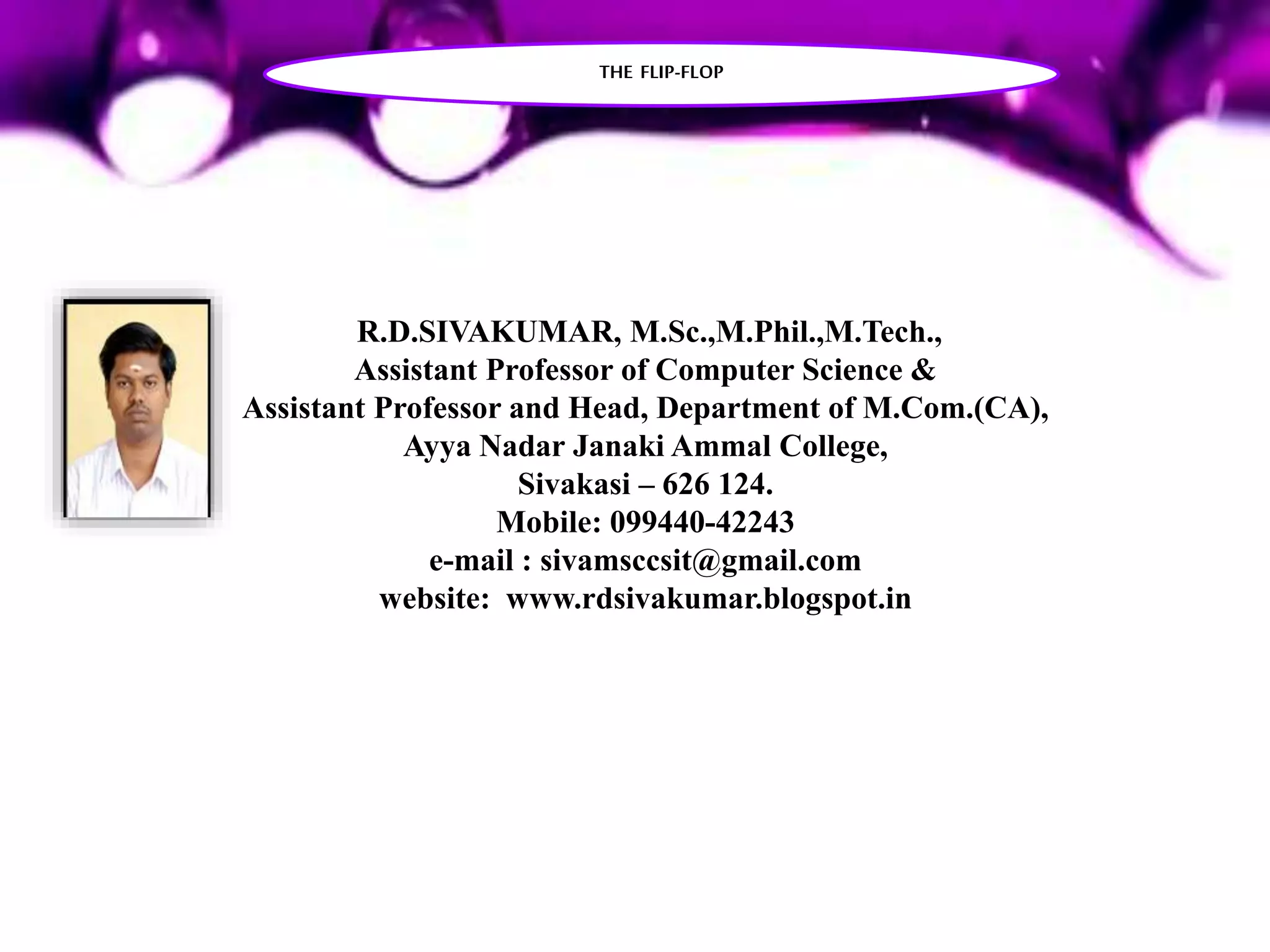 The Flip-Flop - R.D.Sivakumar | PPT
