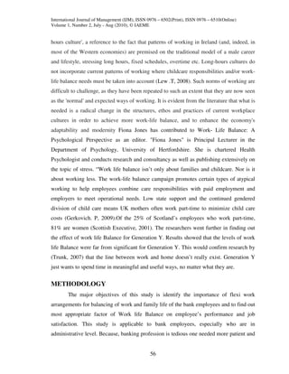 Work life balance through flexi work arrangements empirical study on ...