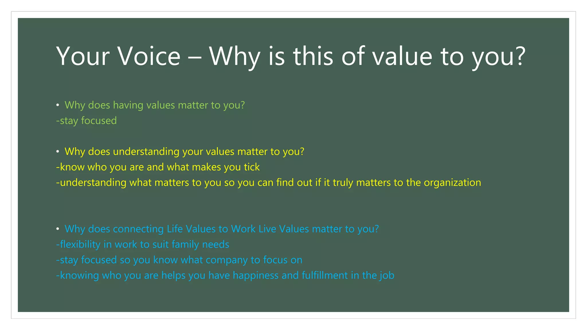 Work Life Values | PPTX