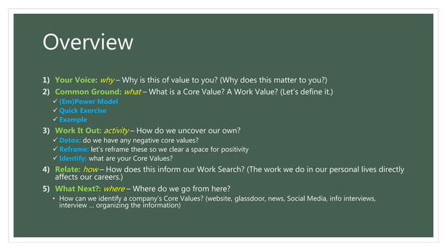 Work Life Values | PPTX