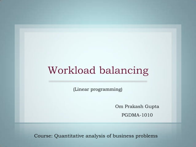 Workload balancing | PPTX