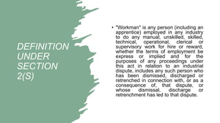 Workman and Industrial Dispute fuuffghkghk | PPTX