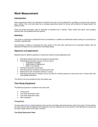 Work measurement | PDF
