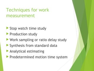 Work measurement | PPT
