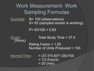 Work measurement and productivity | PPTX