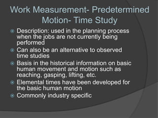 Work measurement and productivity | PPTX