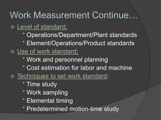 Work measurement and productivity | PPTX