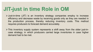 Work measurement increases productivityand role of jit om | PPT