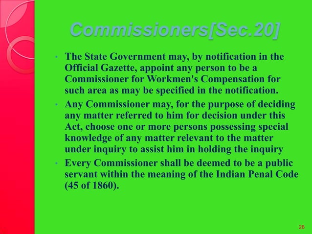 The Workmen's Compensation Act, 1923 | PPSX