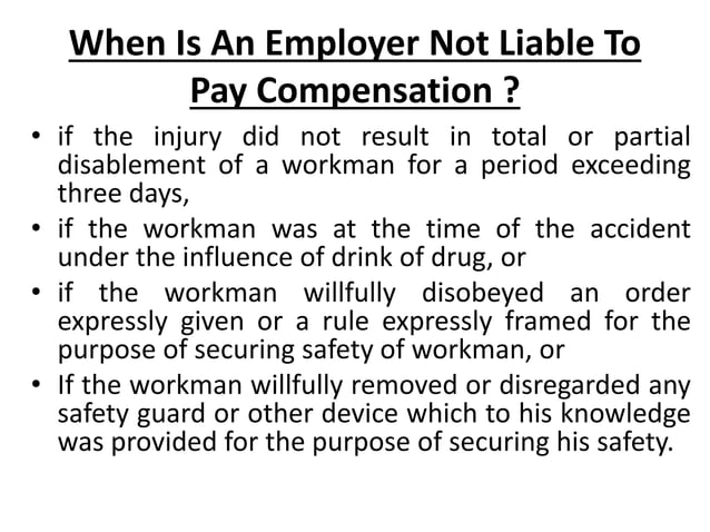 Workmen's Compensation Act -1923 | PPTX | Injuries | Diseases and ...
