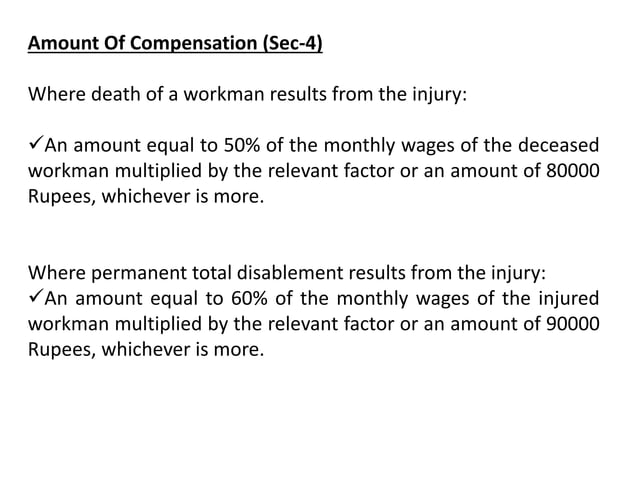 Workmen's Compensation Act -1923 | PPTX | Injuries | Diseases and ...