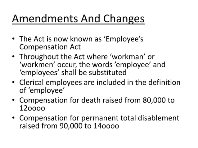 Workmen's Compensation Act -1923 | PPTX | Injuries | Diseases and ...
