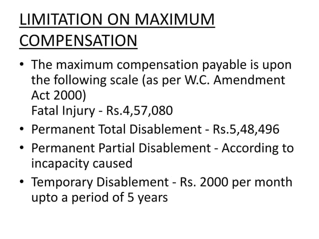 Workmen's Compensation Act -1923 | PPTX | Injuries | Diseases and ...