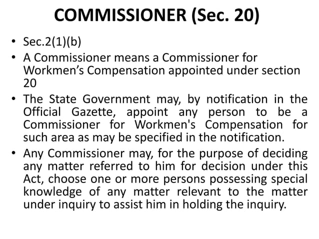 Workmen's Compensation Act -1923 | PPTX | Injuries | Diseases and ...