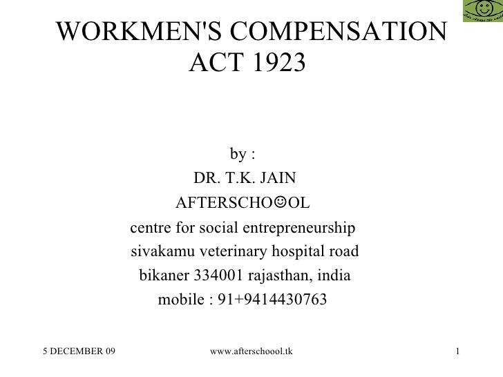 Workmens Compensation Act 1923 Workmens Compensation Act 1923
