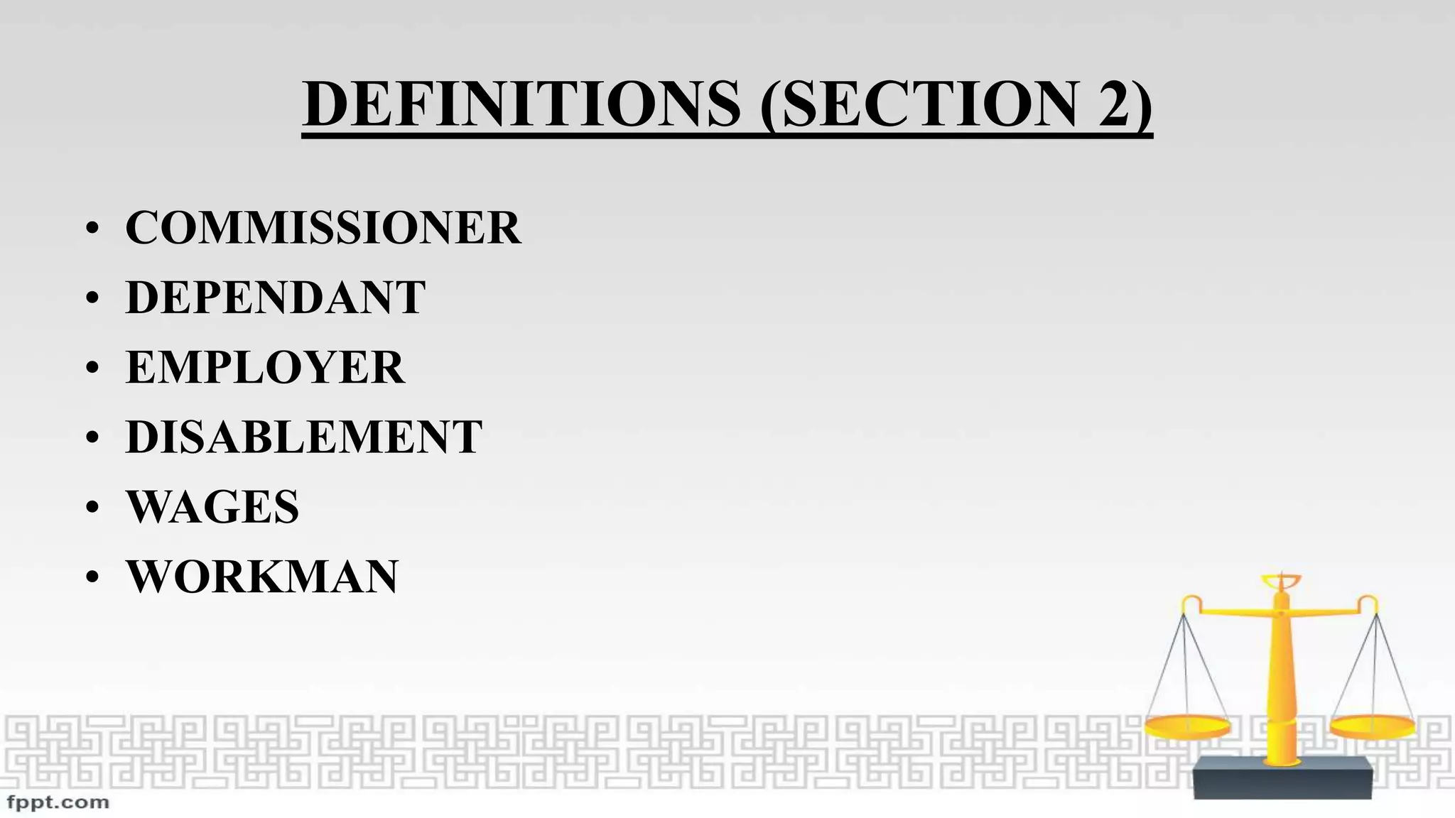 Workmen Compensation Act 1923 | PPTX