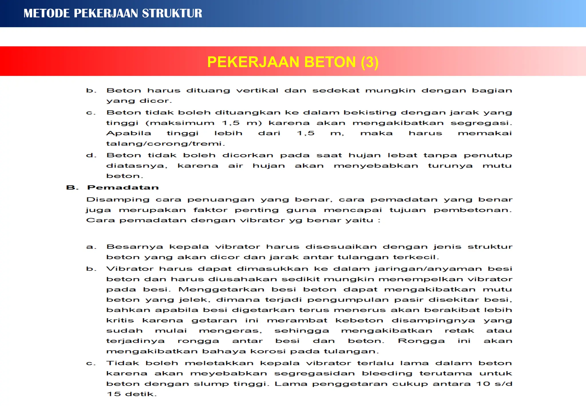 Work Method cara kerja pekejeraan struktur | PPTX