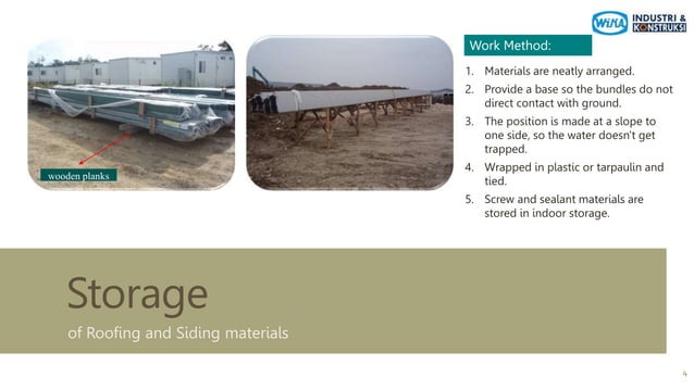 Work Method Roofing Siding for Steel Structure Building | PPT