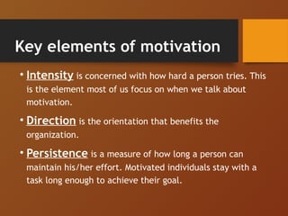 work motivation and in organizational psychology | PPTX