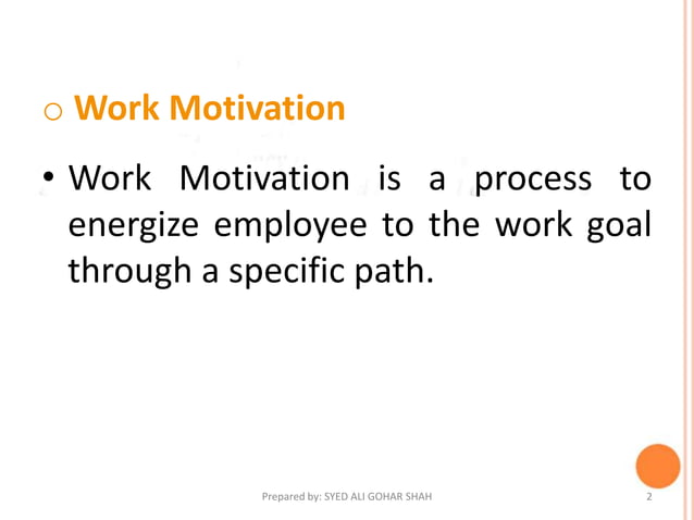 Work Motivation presentation | PPT