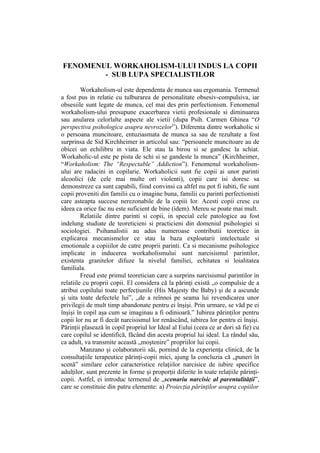Workoholismul la copii | DOC