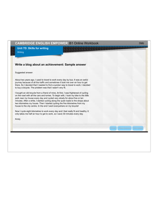 Unit 7 - Online Workbook | PDF