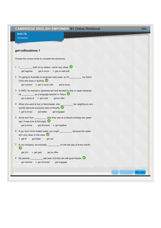 Unit 7 - Online Workbook | PDF