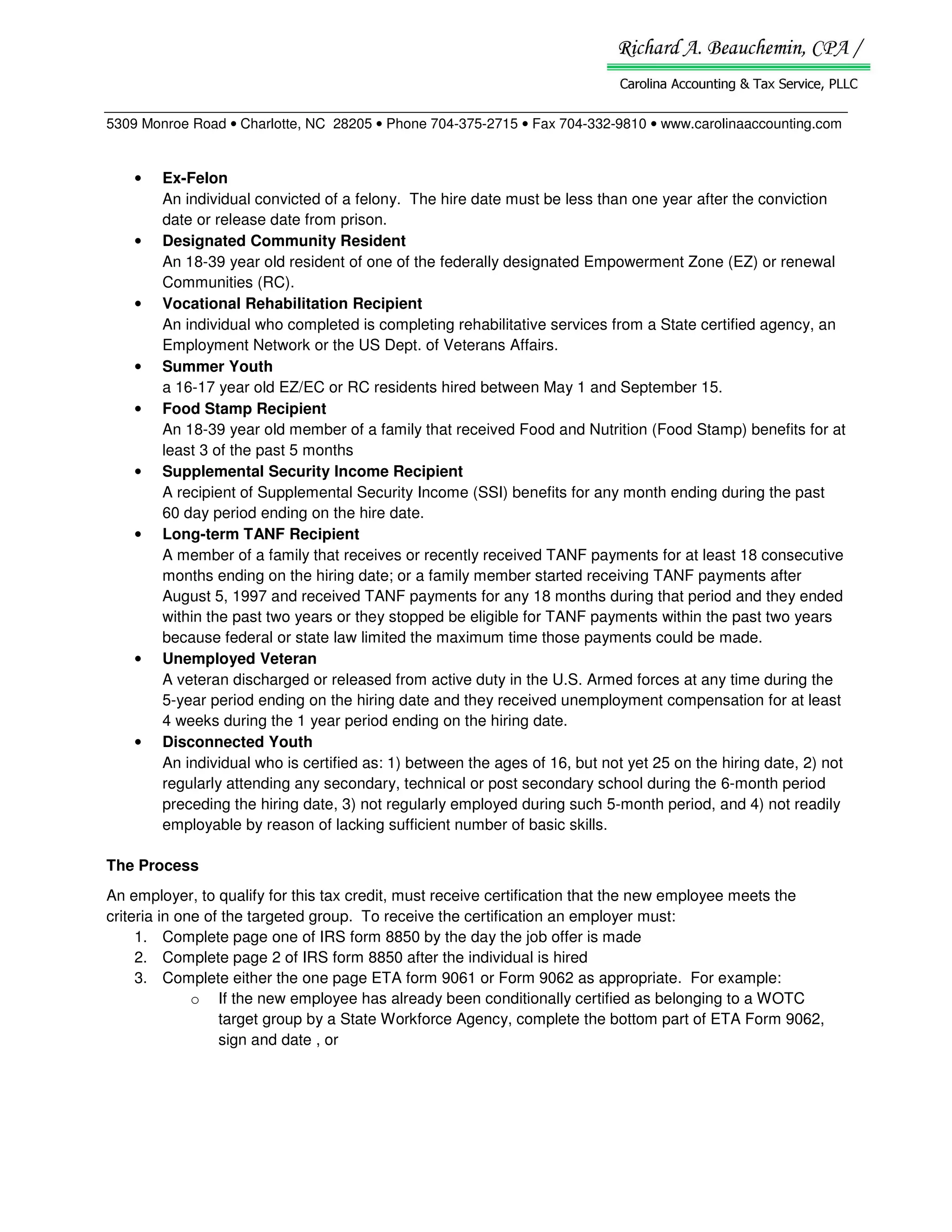 Work Opportunity Tax Credit Guide | PDF | Government Support and ...