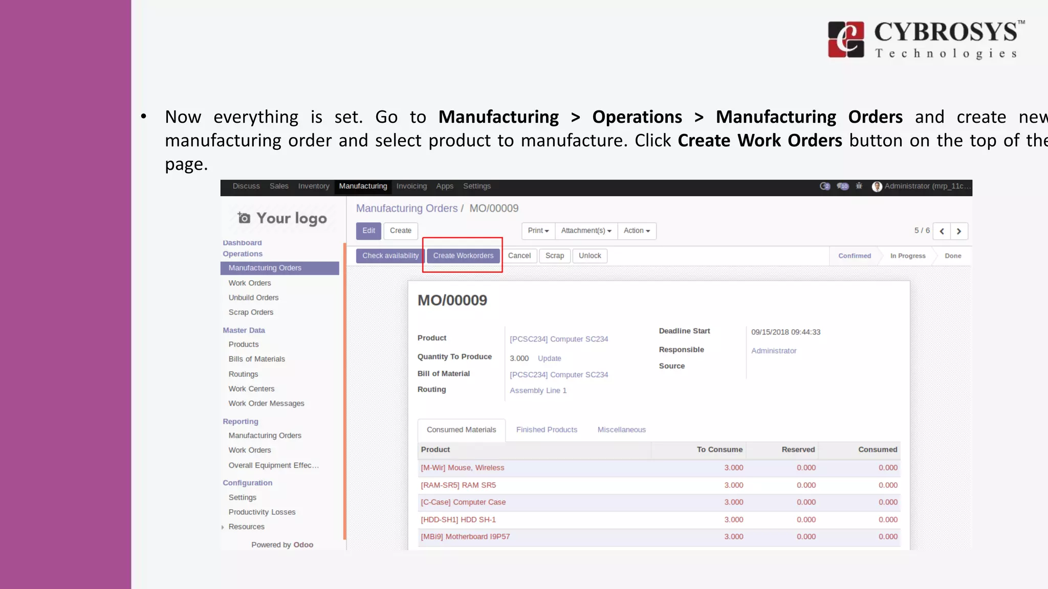 Work order messages in odoo mrp | PPT