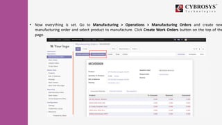Work order messages in odoo mrp | PPT