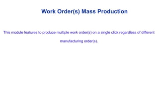 Work Order(s) Mass Production | PDF