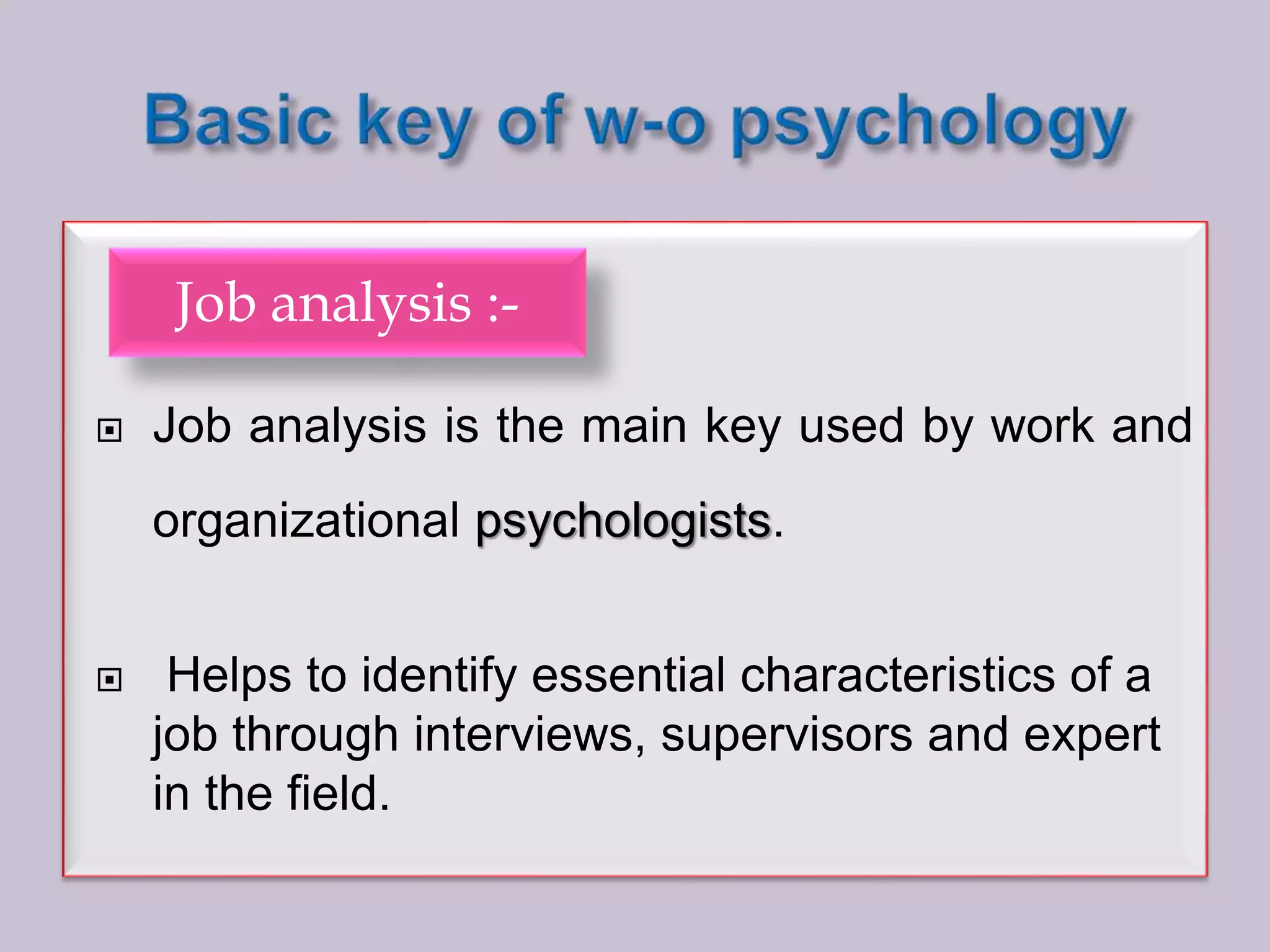 Work & organizational psychology | PPTX