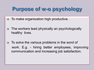 Work & organizational psychology | PPTX
