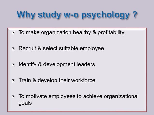 Work & organizational psychology | PPTX