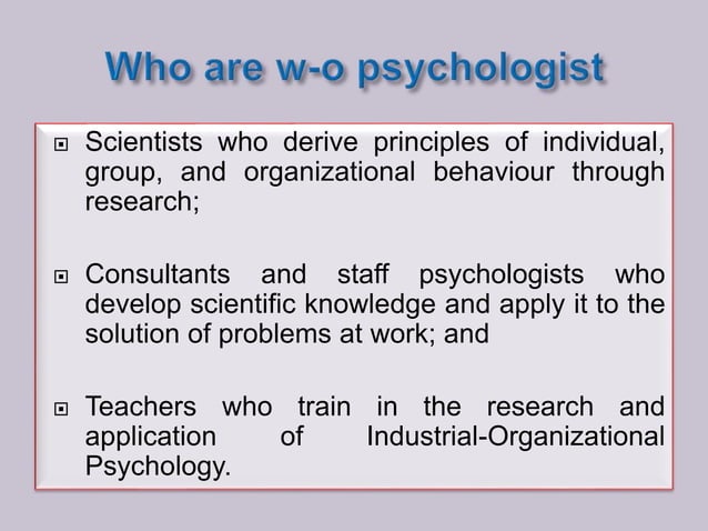 Work & organizational psychology | PPTX