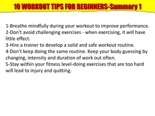 10 Workout Tips for Beginners | PPTX