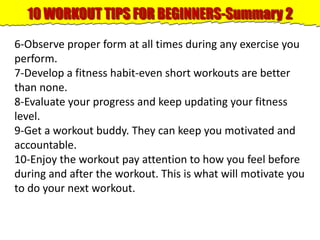 10 Workout Tips for Beginners | PPTX