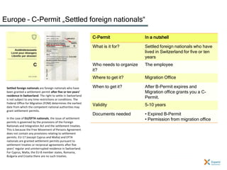 Work & Residence Permits in Switzerland - A Summary (2019) | PPTX