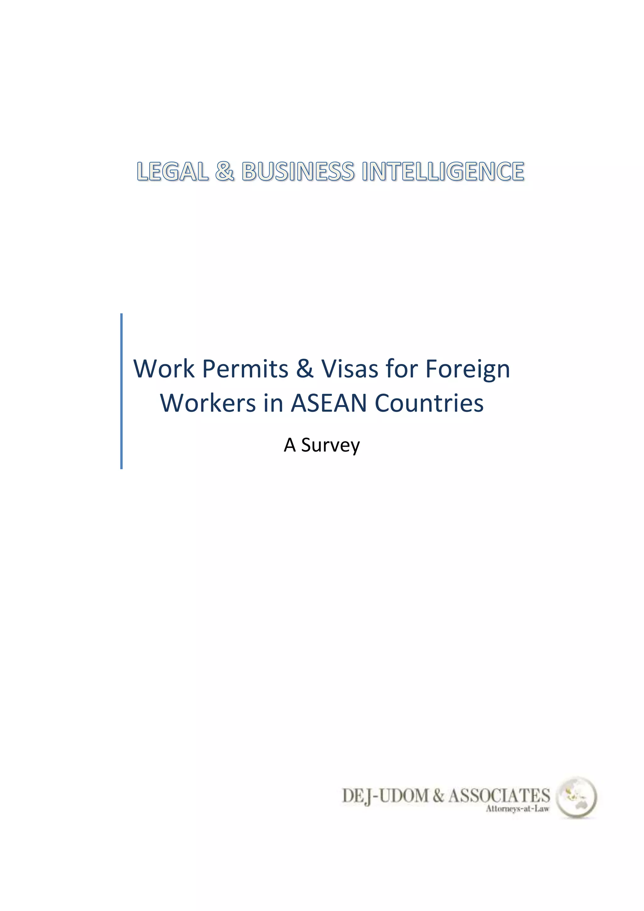 Work Permits and Visas in ASEAN Countries | PDF