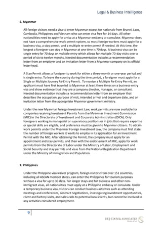 Work Permits and Visas in ASEAN Countries | PDF
