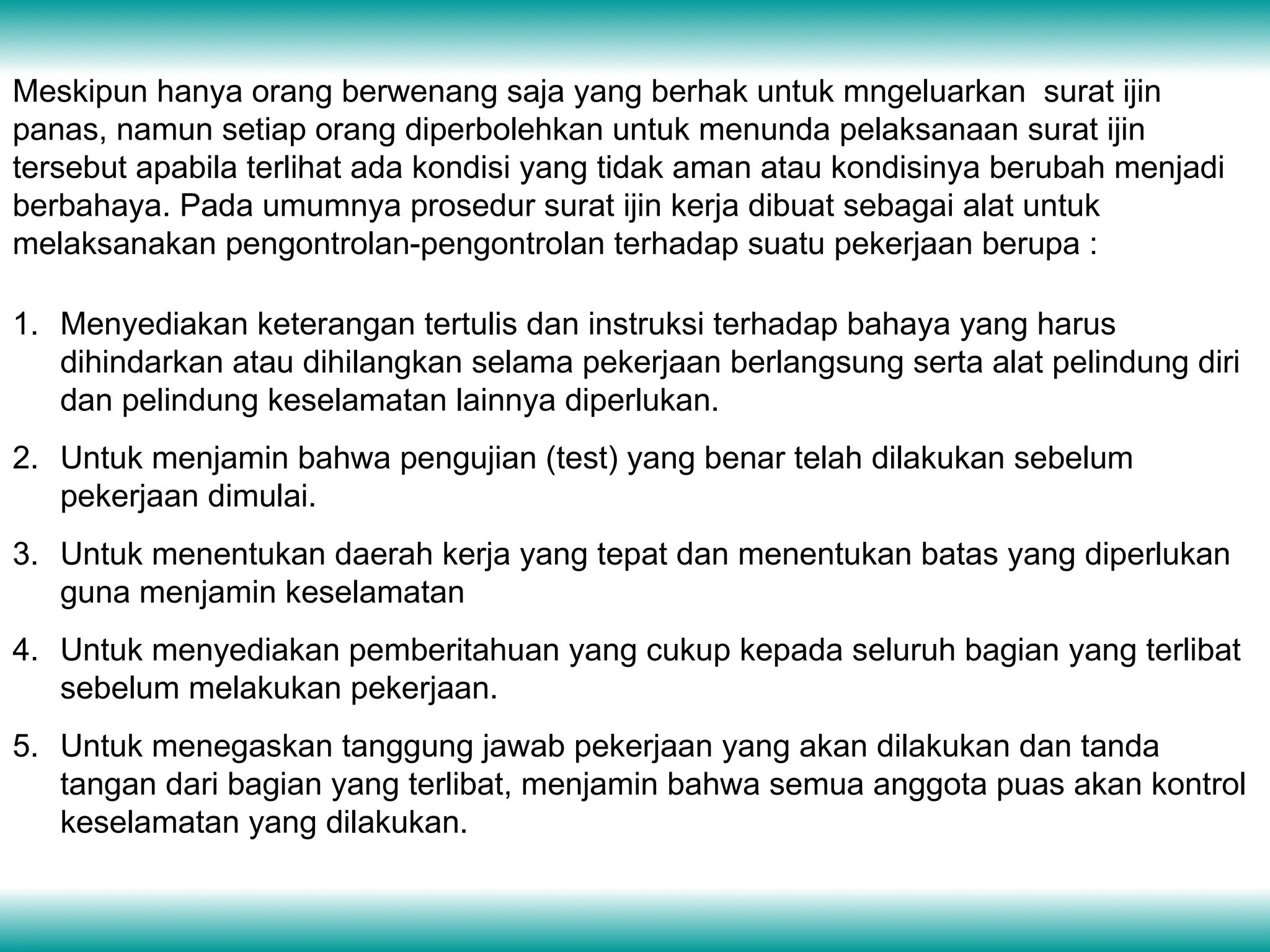 Work permit atau izin kerja aman prosedur K3 | PPT