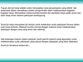 Work permit atau izin kerja aman prosedur K3 | PPT