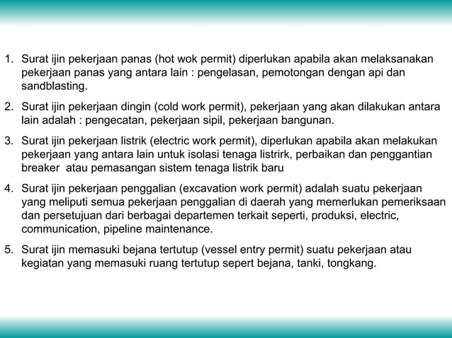 Work permit atau izin kerja aman prosedur K3 | PPT