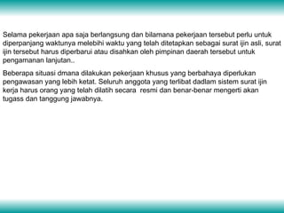 Work permit atau izin kerja aman prosedur K3 | PPT