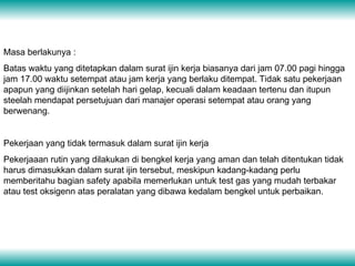 Work permit atau izin kerja aman prosedur K3 | PPT